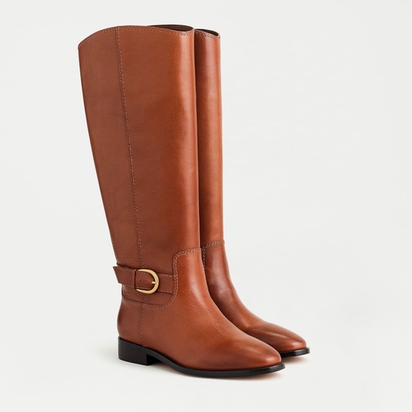 J. Crew | Shoes | J Crew Classic Leather Riding Boots With Buckle ...